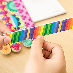 HugeStore 10 Pcs Professional Double Sided Nail Files Emery Board Grit Nail Buffering Files Manicure Pedicure Colorful