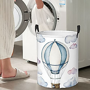 Gbuzozie Hot Air Balloon Round Laundry Hamper Storage Basket Toys Clothes Organizer Bin For Home Bathroom Bedroom Dorm Nursery, 38l