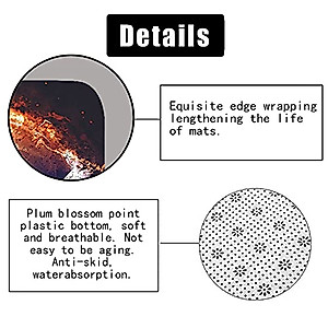 Jayden Madge 4PCS/Set Burning American Football Shower Curtain, Ice and Fire Championship Cool Sports Bathroom Decor for Men, Waterproof Fabric Black Shower Curtain, Non-Slip Bath Rugs, Flaming Ball