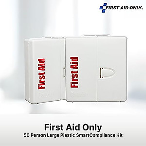 First Aid Only 1000-FAE-0103 50-Person SmartCompliance OSHA First Aid Kit for Businesses, Large Plastic First Aid Cabinet with Medications, 245 Pieces