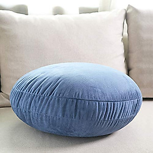Hodeco Round Throw Pillow 16x16 Down-Like Polyester Super Soft Ultra Fluffy Feather-Like Touch Round Cushion for Couch Decorative Circle Round Floor Pillow for Kids Bed Sofa, 1 Piece, Navy Blue