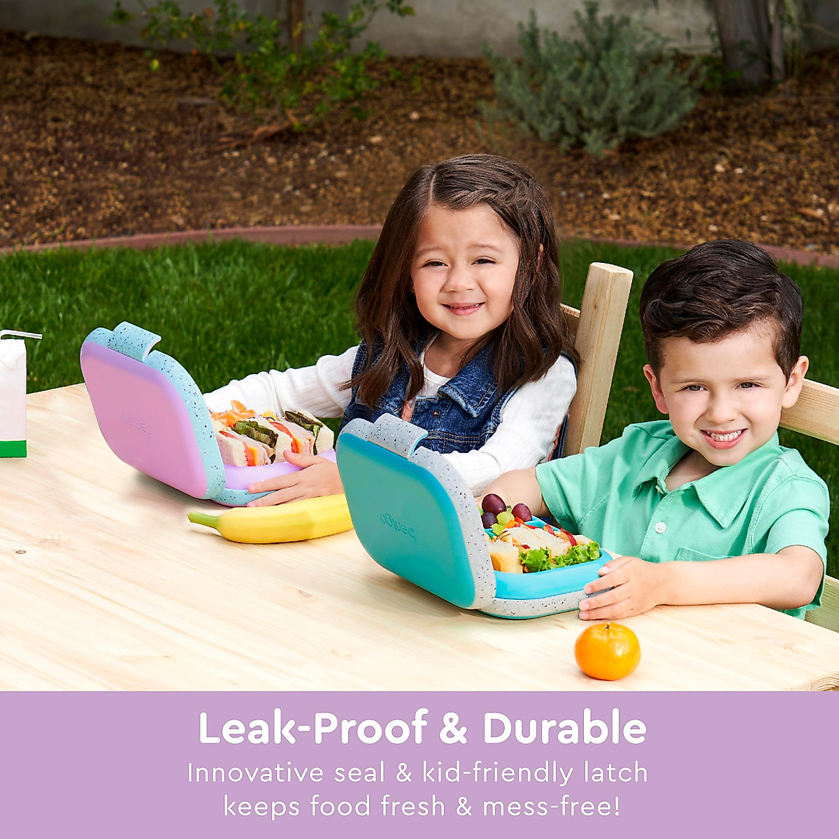 Bentgo Kids Chill Leak-Proof Lunch Box - Included Reusable Ice Pack Keeps Food Cold; 4-Compt. Bento Box; Microwave/Dishwasher Safe; 2 Year Manufacturer's Warranty (Confetti Edition - Vivid Orchid)