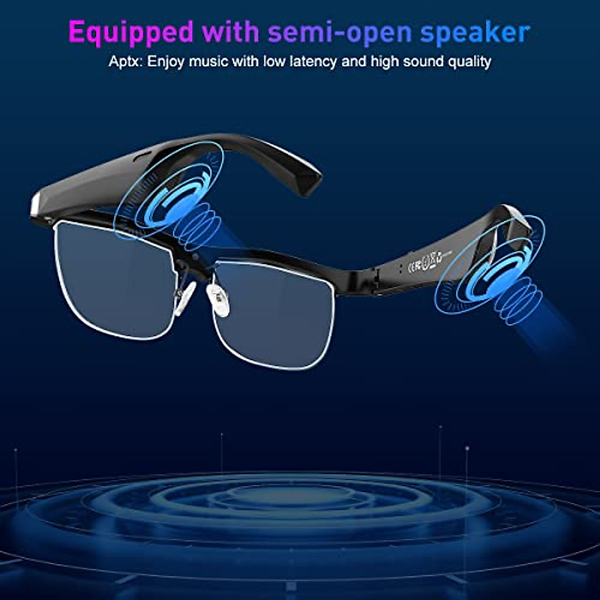 KAYSUDA Smart Bluetooth 5.0 Audio Glasses, UV Protection Sunglasses, Open Ear Music&Hands-Free Calling, Polarized Lenses, IPX4 Waterproof, Connect with Mobile Phones and Tablets