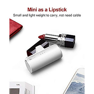 iWALK Mini Portable Charger for iPhone with Built in Cable, 3350mAh Compatible with iPhone 11 pro/Xs/XS Max/XR/X/8/7/6/Plus Airpods(2 Pack Pink and White)