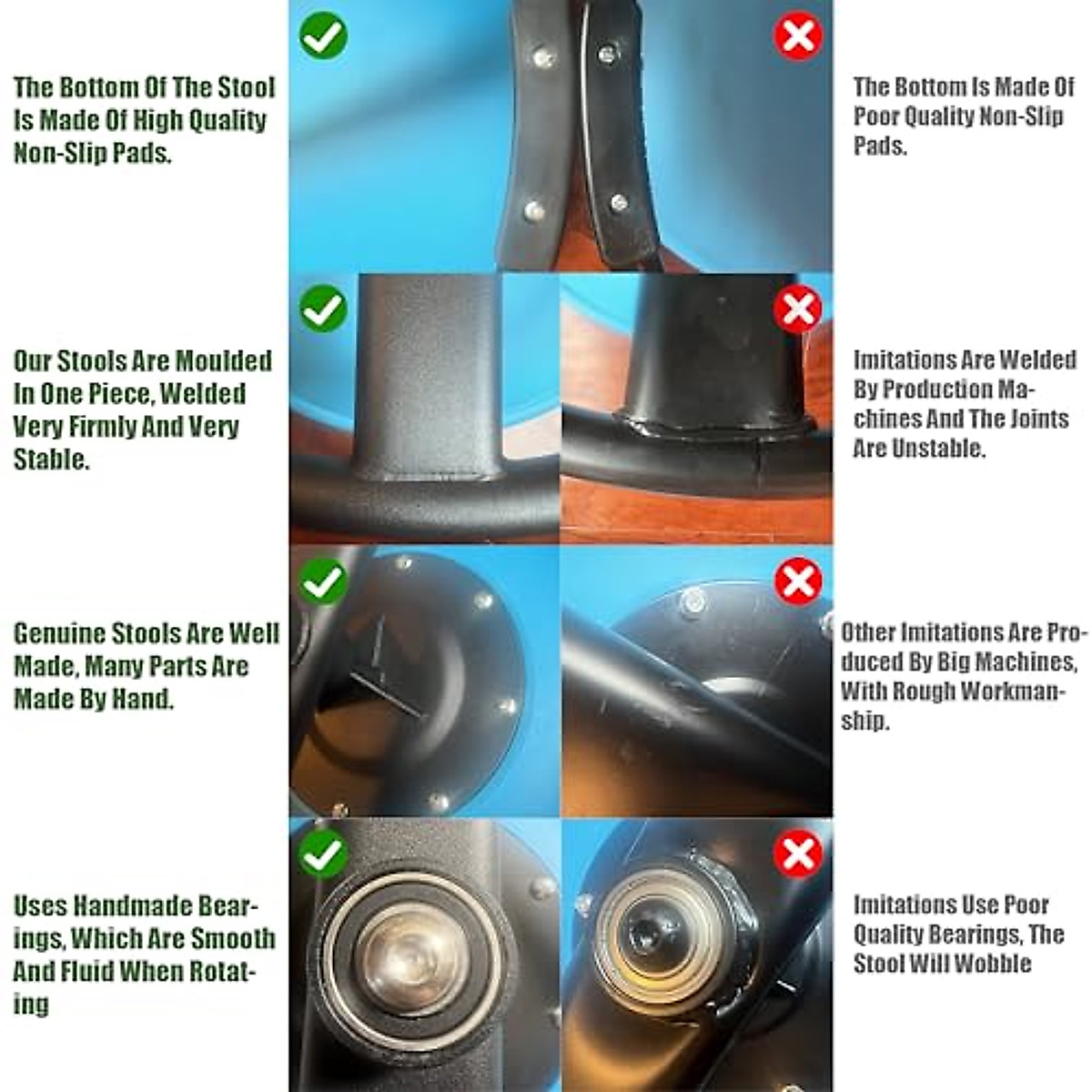 Yiuhhad Autism Kids Swivel Chair,Spin Sensory Chair,Kids Spinning Chair,Sit Spin Training Body Coordination,Metal Base Non-Slip Small Desk Chair (Blue)