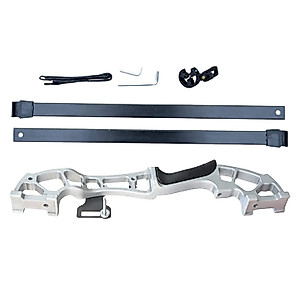 Monsour Archery Recurve Bow and Arrows Set for Adults Metal Riser 51" Longbow Kit Right Hand Straight Bow for Beginner Outdoor Hunting Shooting Practice (Silver 40lb)