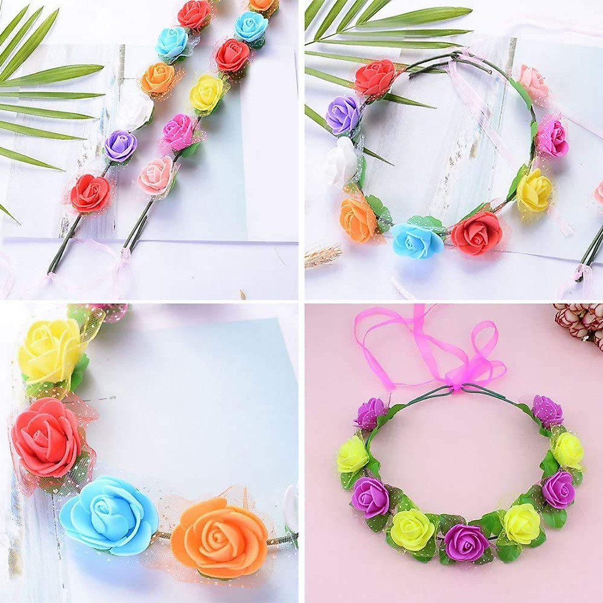 zorpia Mini Fake Rose Flower Heads 144pcs Real Looking Burgundy Fake Roses Head w/Stem for DIY Wedding Bouquets Centerpieces Arrangements Party Baby Shower Home Decorations(Burgundy)