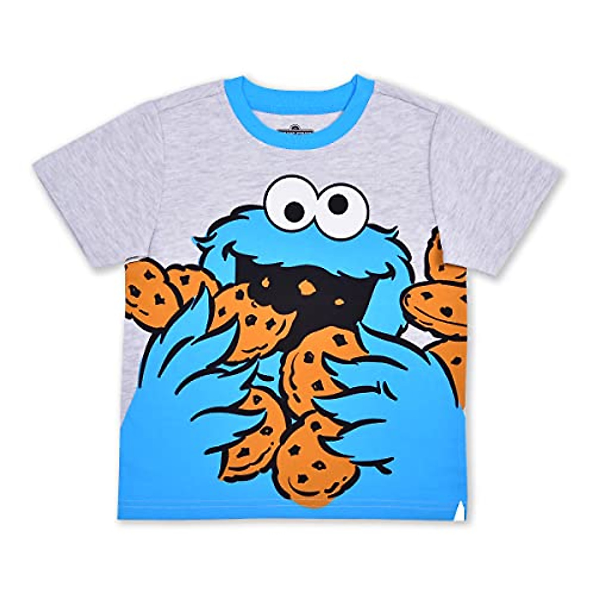 Sesame Street Elmo and Cookie Monster Boys 2 Piece T-Shirt and Short Set for Infant and Toddler- Red/Blue