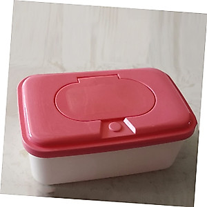 Hohopeti 2 Pcs Wipes Dispenser Wipe Holder with Lid Box Case Keeps Wipes Fresh Refillable Wipes Container for Baby and Adult Use Bathroom and Travel Wipe Holder