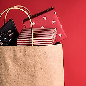 24 Pieces Mini Kraft Paper Bags with Handles 6.25 x 3.5 Inch Paper Party Favor Bag, 24 Pieces Blank Kraft Paper Tag Hanging Labels and 33 Feet Long Twine Rope for Treat Bags, Shopping Bags (Brown)