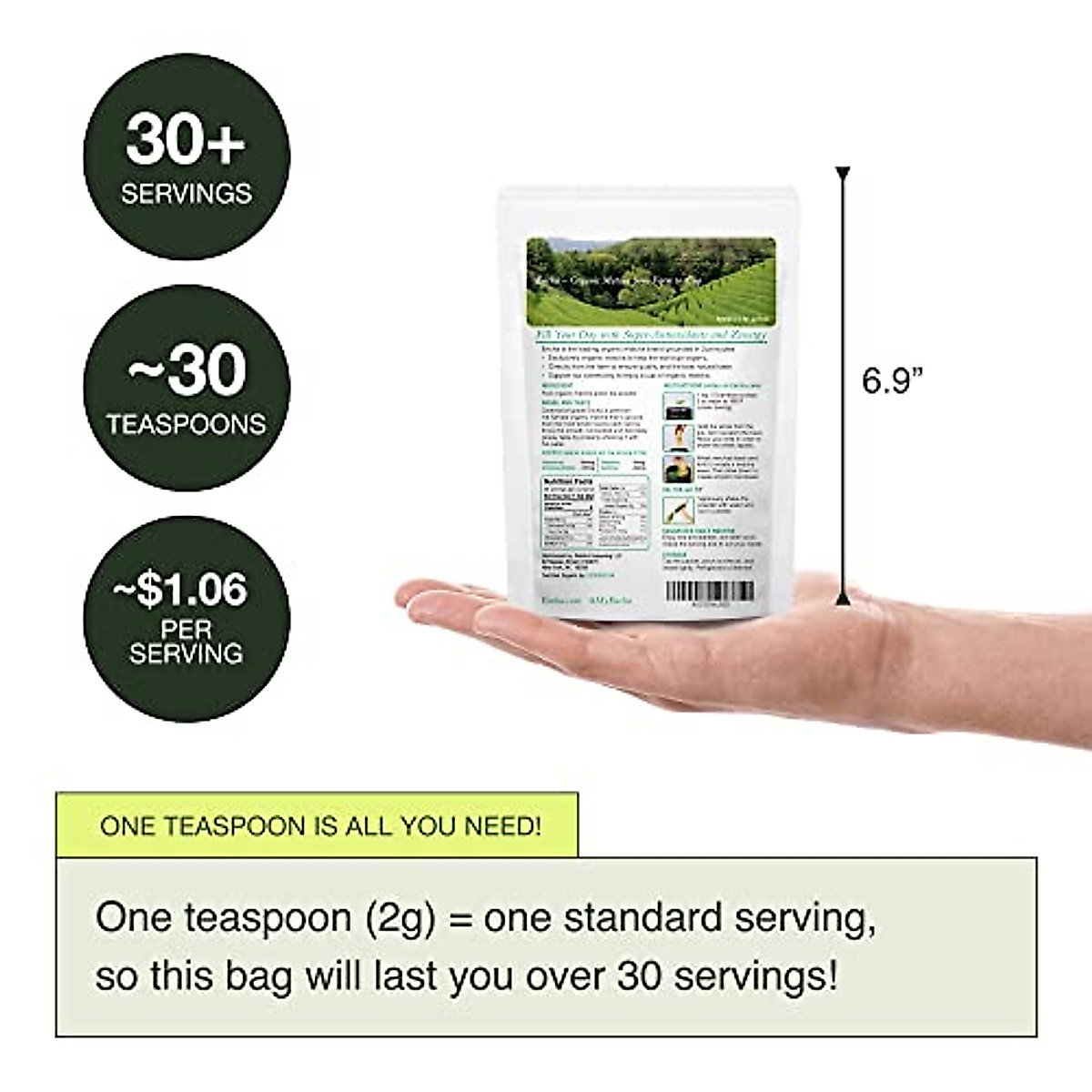 Encha Ceremonial Grade Matcha Powder - First Harvest Organic Japanese Matcha Green Tea Powder, From Uji, Japan (60g/2.12oz)