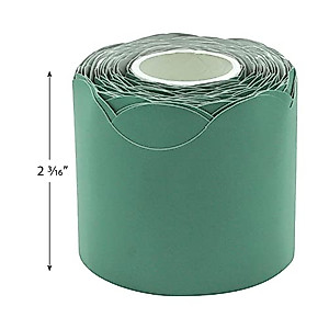 Teacher Created Resources Eucalyptus Green Scalloped Rolled Border Trim, 50 Feet
