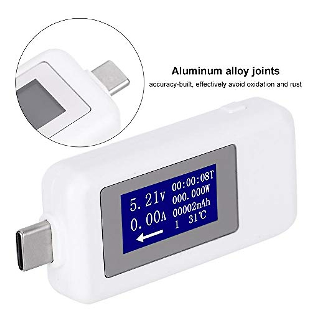 Tester, USB Tests, Accruacy-Built Easy To Use for Usb Type-C Usb Home Use Computer(white)