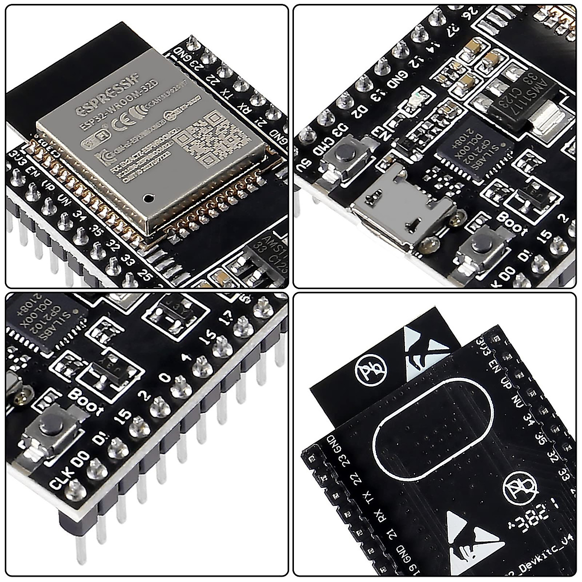 Alinan 4pcs ESP32-DevKitC Core Board ESP32 Development Board ESP32-WROOM-32D WiFi Bluetooth Development Board for Arduino IDE(ESP32-WROOM-32D)