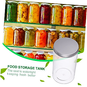 Cabilock 4pcs Plastic Cereal Storage Container Plastic Food Storage Container Tank Food Storage Jar with Lid for Loose Tea Sugar Dry Grains Food Coffee Bean 10cm