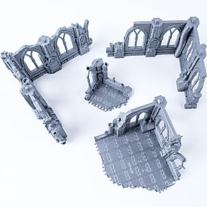 3D Vikings Gothic Ruins Series - Set 1: Three-Story Ruined Edifice and Adjacent First Floor Remnant, 28/32mm Scale