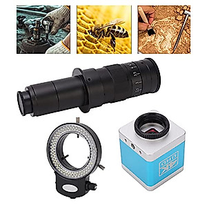 Microscope Camera USB Microscope Camera USB Industrial Camera Video Microscope Inspection Microscope 4k Microscope Camera Hd Output USB Industrial Camera with 180x LensLight (US