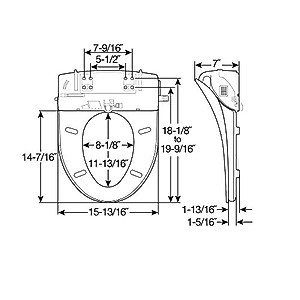 Bemis B1980NL 000 Renew Plus Heated Bidet Cleansing Spa with Warm Air Dryer, 3 Wash Functions and iLumaLight Night Light, ELONGATED, White
