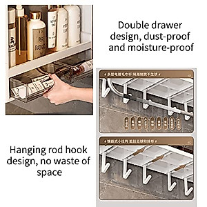 Non Perforated Toilet Rack Wall Mounted Bathroom Kitchen Washstand Cosmetics Wall Multilayer Storage Artifact (Third Floor with Drawer)