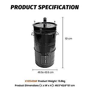 Hakka 16 Inch Multi-Function Barbecue and Charcoal Smoker Grill