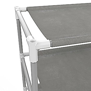 dtemple 10 Tiers Space Saving Shoe Rack Mount Stand Sturdy Shelf Storage Tower Organizer Cabinet Adjustable Shoe Shelf