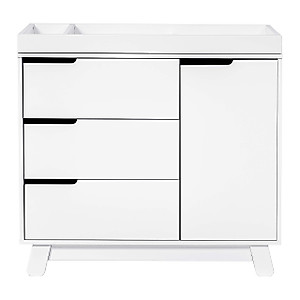 Babyletto Hudson 3-Drawer Changer Dresser with Removable Changing Tray in White, Greenguard Gold Certified