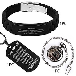 Brother Gifts from Brother,Brother Pocket Watch from Sister,Brother Bracelet,Brother Necklace for Brother,Brother to Brother Gifts,Pocket Watch Gifts for Brother,Bracelet Gifts for Brother