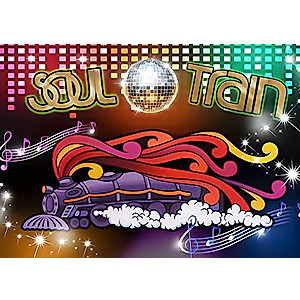 70's Soul Train Theme Photography Backdrop 70's and 80's Disco Dancing Prom Party Decoration Supplies Neon Glow Photo Background Studio Props Banner 7x5ft