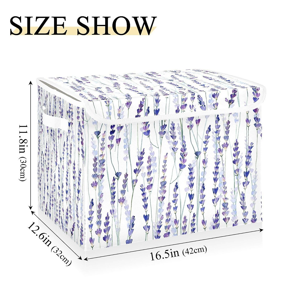 xigua Lavender Storage Bin with Lids Larger Collapsible Decorative Cube Storage Bins with Handles Divider for Bedroom Closet Living Room