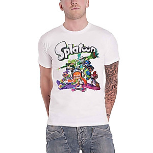 Nintendo T Shirt Splatoon Squid Party Character Logo Official Mens White