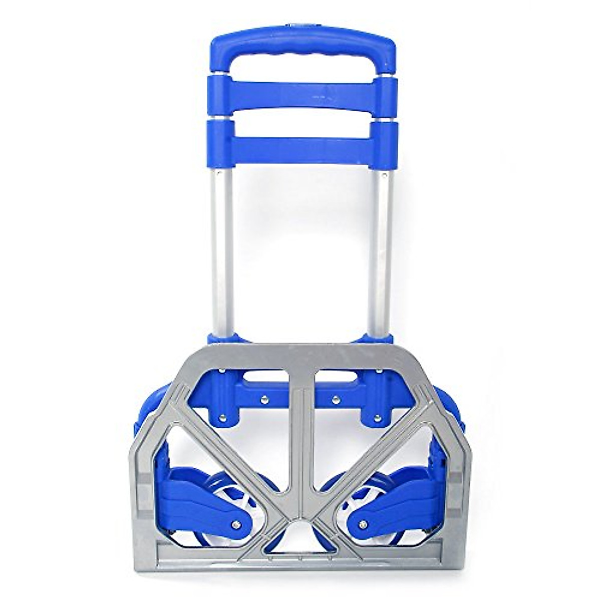 Portable Folding Collapsible Aluminum Cart Dolly Push Truck Trolley, Blue Personal Dolly Hardware Garden Utility