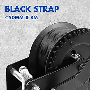 XPV AUTO Boat Trailer Winch 1200lbs Hand Winch with 26ft Blue Winch Strap, 2 Way Ratchet Manual Winch for Jet Ski Boat Towing Waterproof