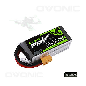 OVONIC 4S Lipo Battery 1550mAh 100C 14.8V Lipo with XT60 Plug for FPV Racing RC Quadcopter Helicopter Airplane Multi-Motor Hobby DIY Parts