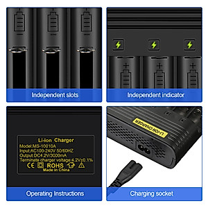 Skywolfeye 18650 Battery Charger 10 Bays Universal Charger for Flashlight Headlamp Battery 3.7v Li-ion Rechargeable Batteries 26650 14500 16340 18500 10440 18350 17670 18650 Charger