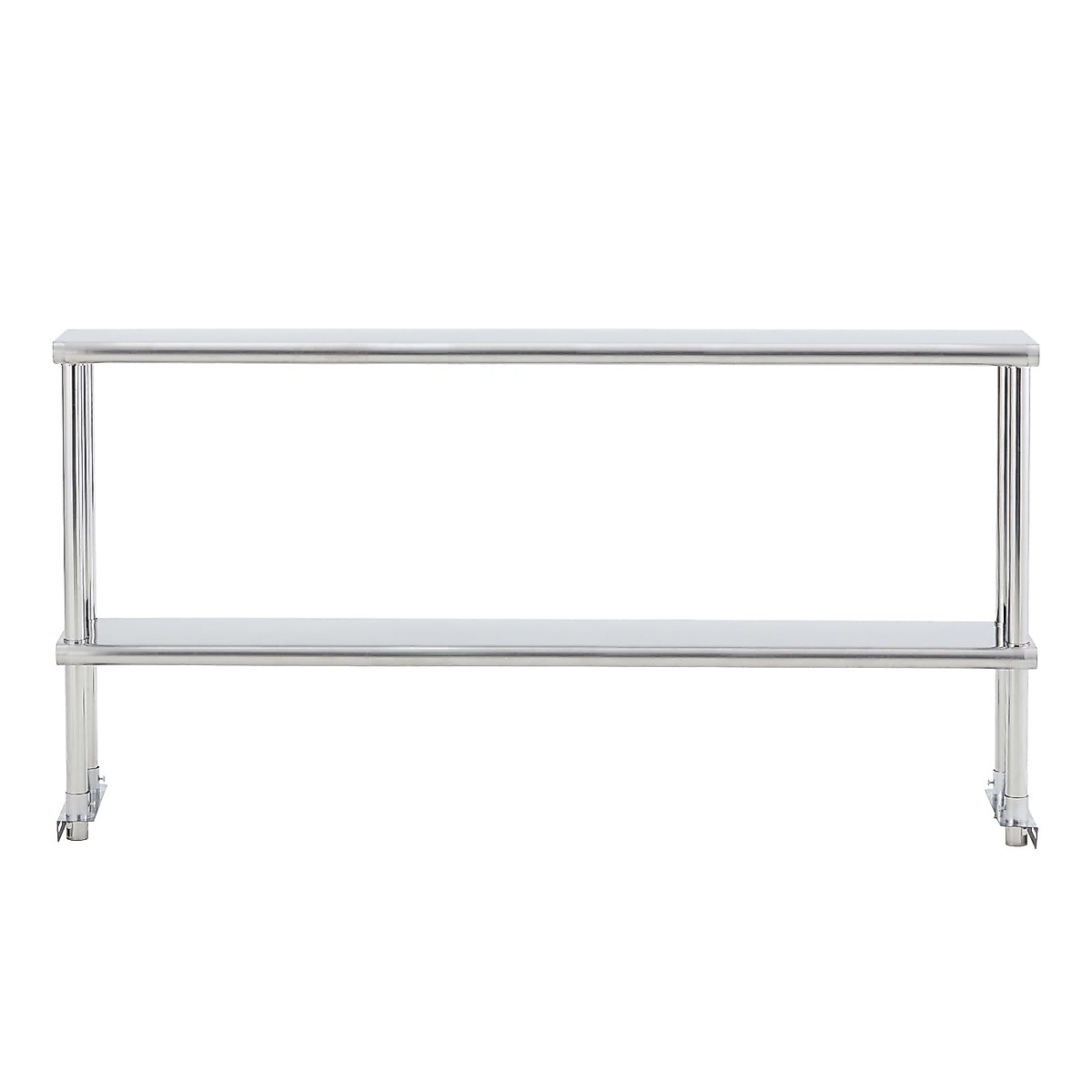 Agrestem Stainless Steel Double Shelf,72 Inch Restaurant Kitchen Shelf, Supports Up to 800 Pounds, NSF Commercial Adjustable Double Shelf 2 Tier for Restaurant, Kitchen and Workshop, Silver