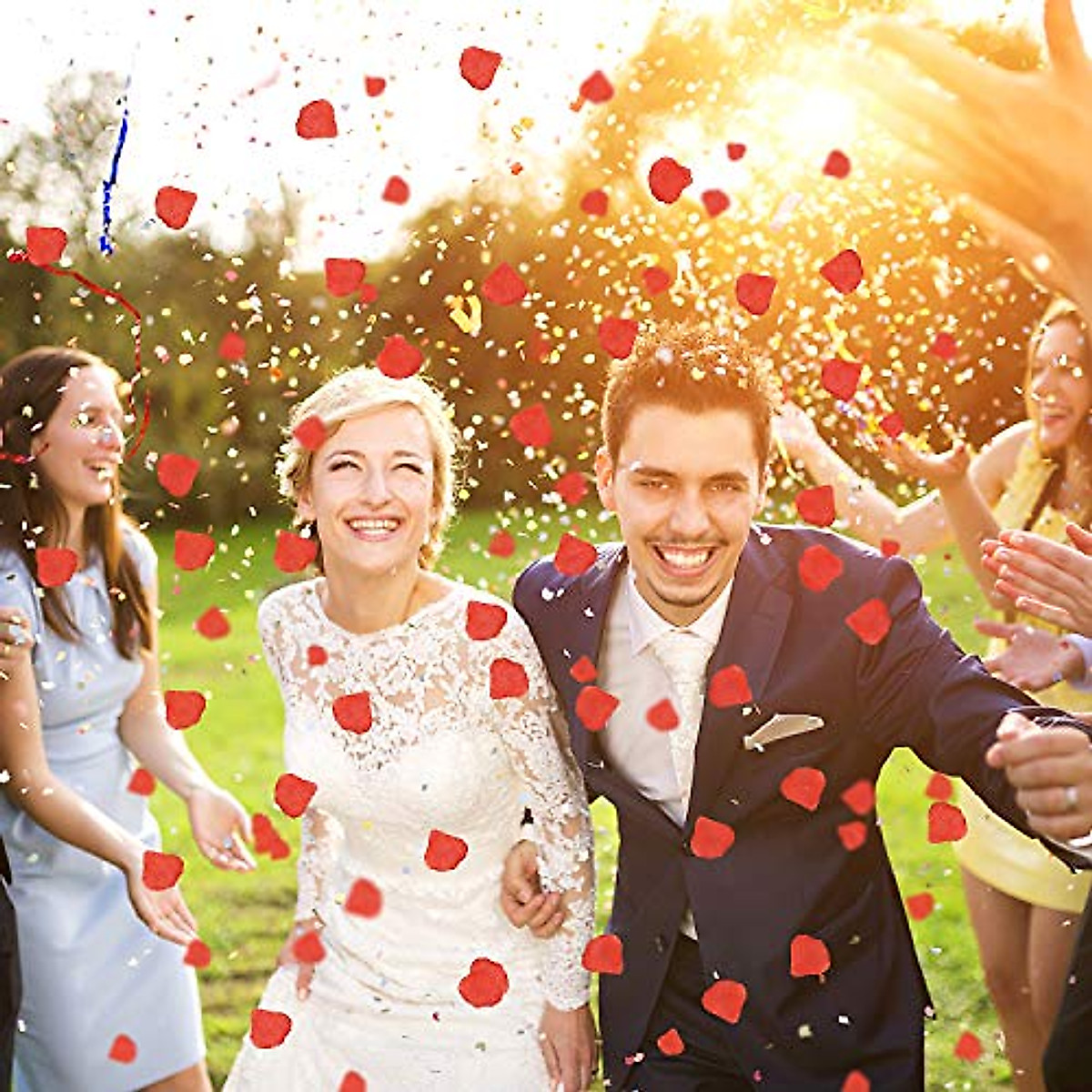 200 Pieces Artificial Rose Petal 9 Pieces Heart Shape Candles Romantic Love Candle Tealight Candle Girl Scatter Petal for Wedding Valentine's Day Dinner Cake Decor Party Favor