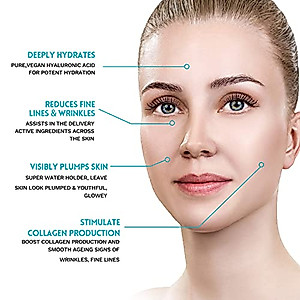 Hyaluronic Acid Serum for Skin 2% with Vitamin B5, C& E - Intense Hydration + Moisturizer, Plumps & Increase Firmness, Non-greasy, Paraben-free - 1. Fl Oz