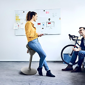 QIGEEKU Adjustable Standing Desk Chair, Ergonomic Wobble Stool Standing Desk Stool, Encourage Good Posture, Height Adjustable Stool 19-27", Non-Slip Base, Active Chairs for Adults