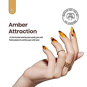 Beetles Gel Nail Polish with Blooming Gel Amber Attraction, 5 Colors Gel Polish White Burgundy Brown Gel Polish 1pcs Clear Blooming Gel Polish Fall Gel Nail Polish Soak Off Uv Nail Gel Nail Art