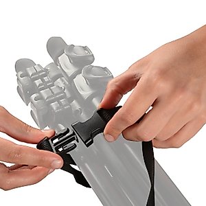 Manfrotto MT190XPRO3 3 Section Aluminum Tripod Legs with Q90 Column (Black), Bundled with A ZAYKiR Tripod Strap Non-Slip with Two Quick-Release Loops (Black)