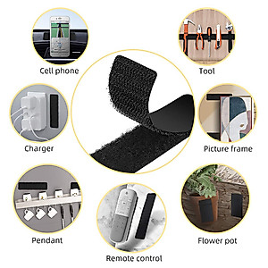 15 Sets Strips with Adhesive - Strong Double Sided Tape with Hook and Loop - 1 x 4 Inch