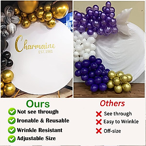 7.5ft White Round Backdrop Covers for Arch Circle Stand, Wrinkle Resistant Background Cover for Birthday Party Wedding Baby Shower Decoration