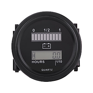 KIMISS 12V/24V/36V/48V/72V LED Digital Battery Indicator Gauge with Hour Meter for Golf Cart + Battery Meter Battery Indicator Battery Gauge LED Battery Indicator Battery Indicator H