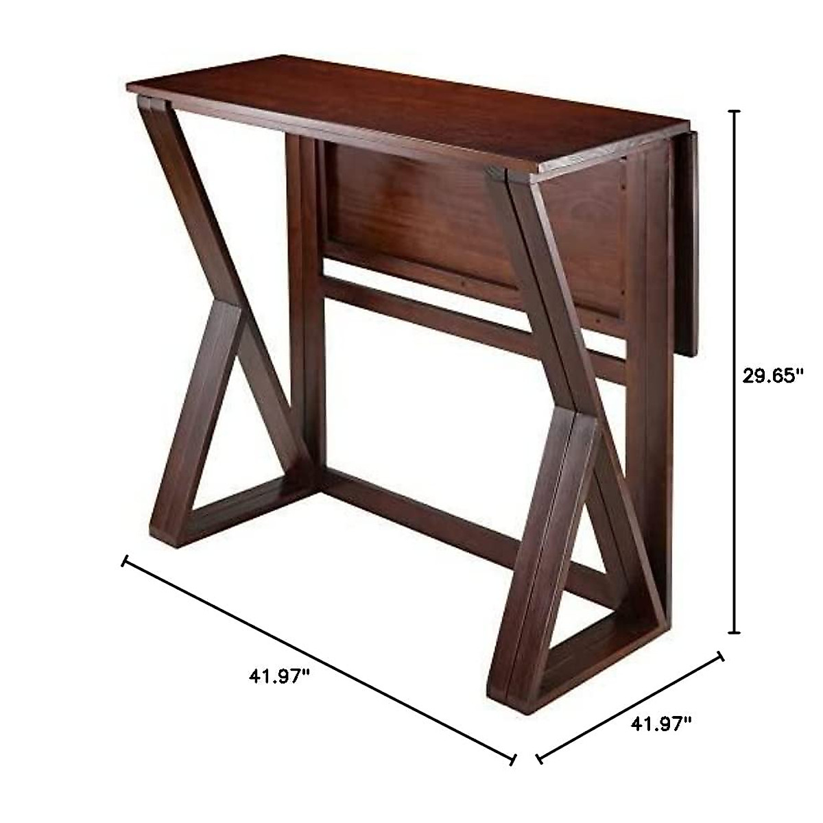 Winsome Wood Alamo, , Double Drop Leaf, Round Table Mission, Walnut, 42-Inch/ 41.97 in x 41.97 in x 29.65 in