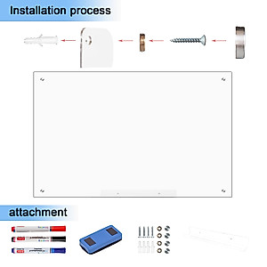 Acrylic Dry Erase Board for Wall,Frameless Design, with Dry Erase Marker and Stand, Eraser, Suitable for Office, School, Restaurant, Home. (11 * 14, Transparent)