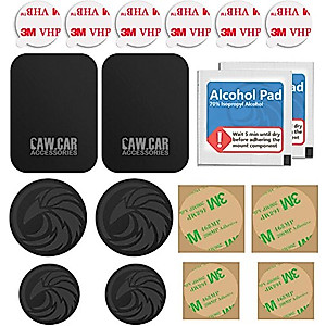 The Richest Replacement Pack for Any Magnetic Car Mount - PopSocket Compatible Metal Phone Plates (Discs) and 3M Adhesive Stickers in Unique Adhesives Life Extending Packaging