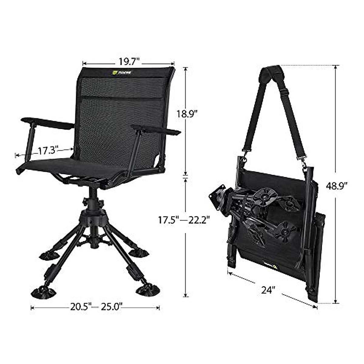 TIDEWE Hunting Blind See Through(Camo) & 4 Legs Hunting Chair