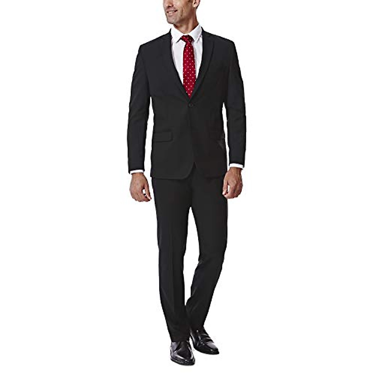 J.M. Haggar Men's Premium Performance Stretch Slim Fit Separates-Pants, Black Suit Jacket, 40S