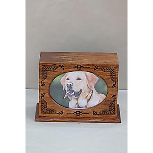 SUPER QUALITY HANDICRAFTS INDIA Wood Cremation Urns For Pet Ashes | Wooden Photo Frame Urn Box For Cat and Dog Ashes | Keepsake Urns | Funeral Urns | Burial Urns | Decorative Urns
