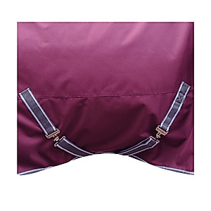WeatherBeeta ComFiTec Plus Dynamic II Standard Neck Medium/Lite Horse Blanket, Maroon/Grey/White, 78"